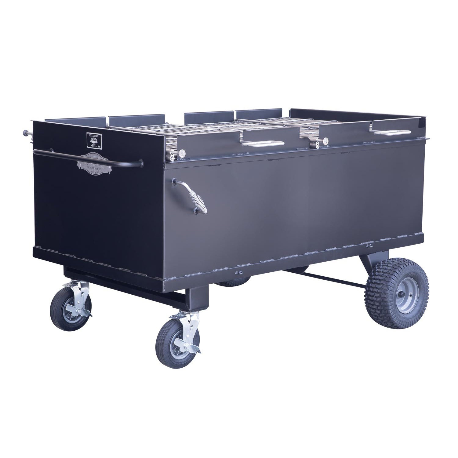Meadow Creek BBQ64P 2-Pit Charcoal Grill Chicken Cooker with Rotating