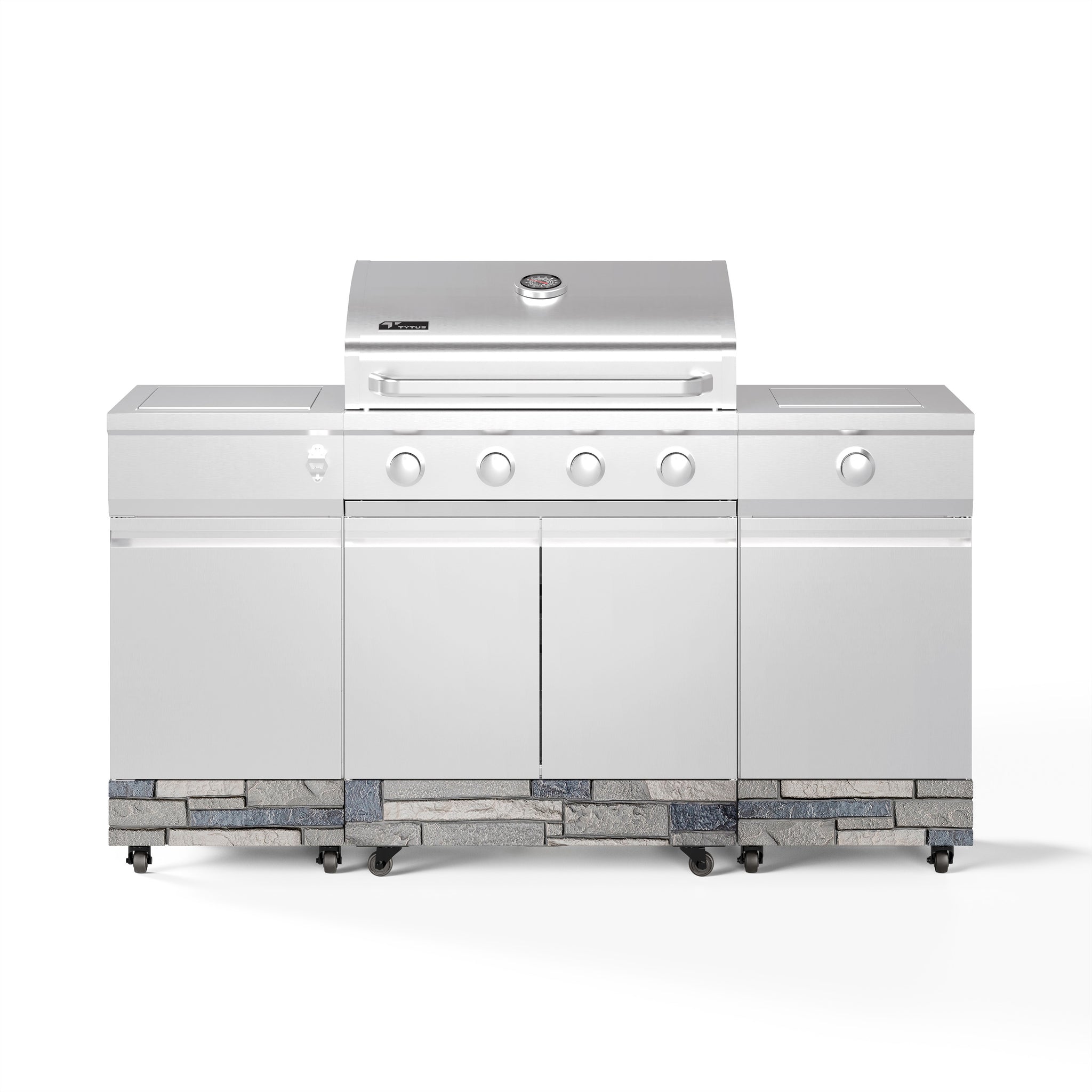 Tytus Grills Fresno 5-Burner Grill Island - Stainless Steel + Shadow S